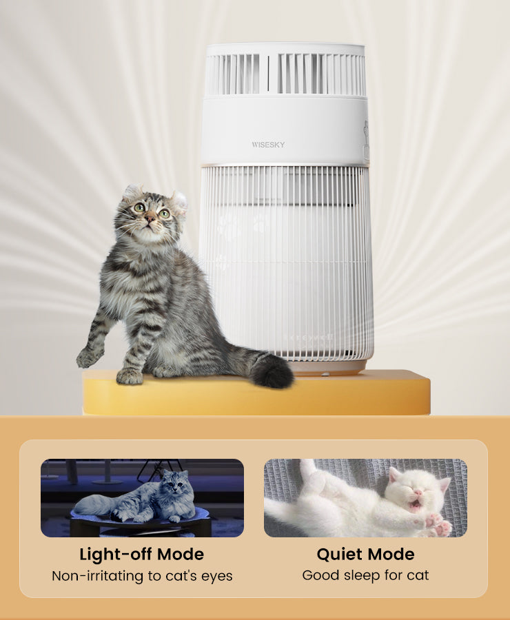 Wisesky W-cat Air Purifier for Home, Cats' Shedding Season Solution ...