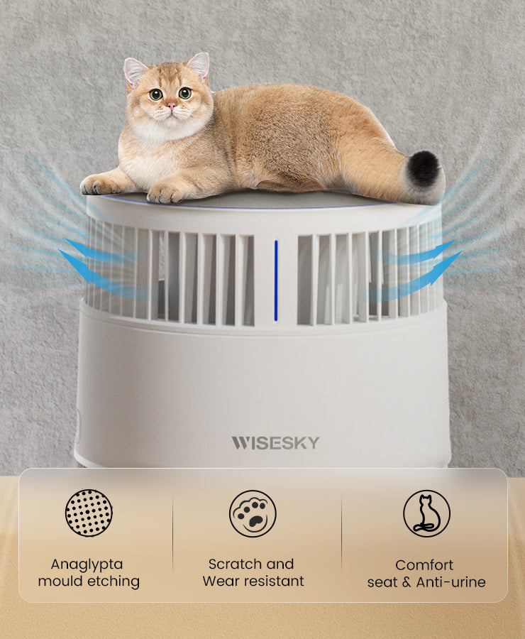 Wisesky W-cat Air Purifier for Home, Cats' Shedding Season Solution – WISESKY