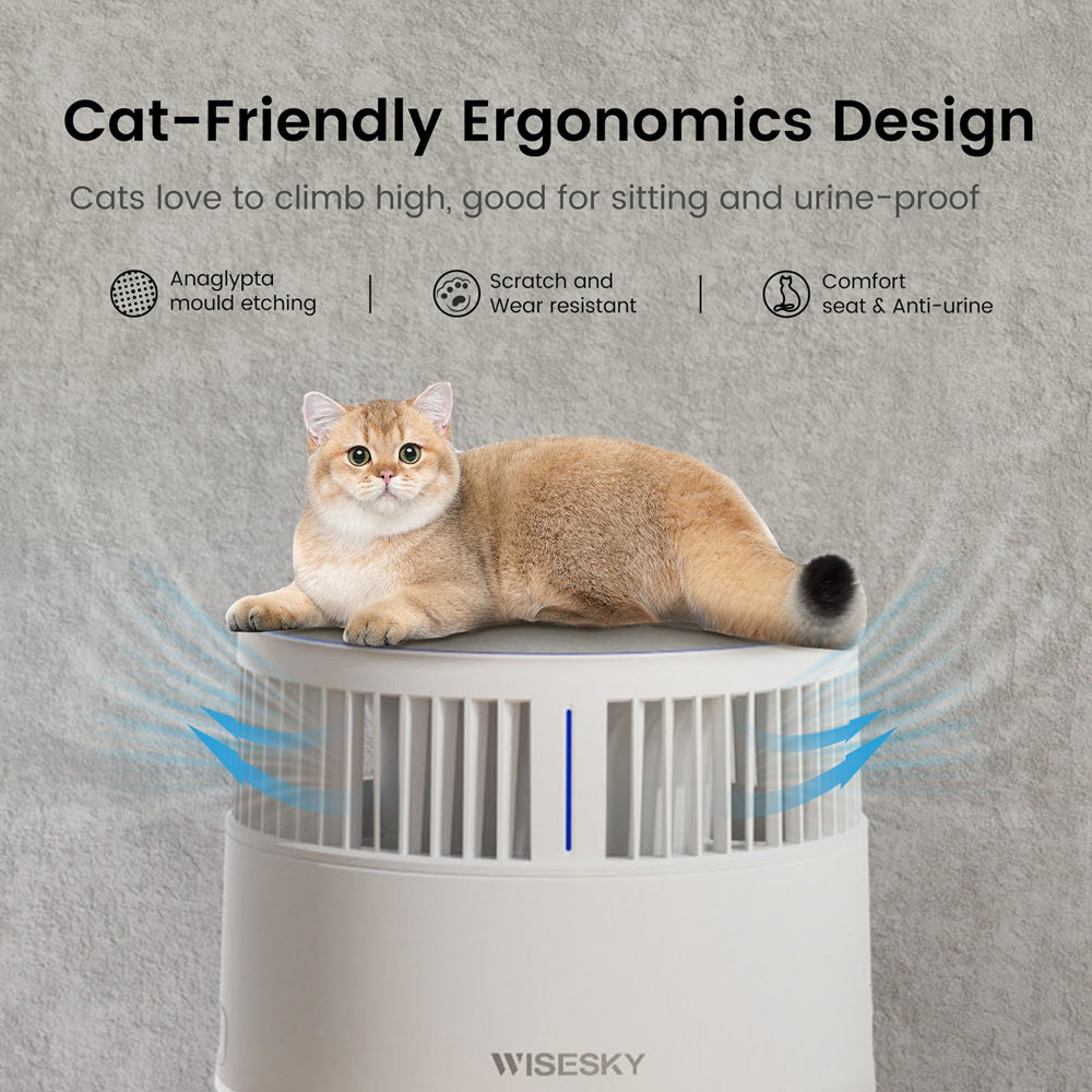 Wisesky W-cat Air Purifier for Home, 3-in-1 HEPA filter, covered 1644 – WISESKY